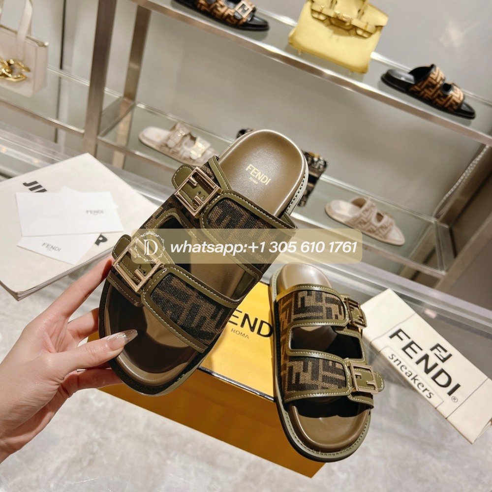 Fendi Feel Brown FF Fabric Slides 35-45 [Model_16163789] - $139.00 ...